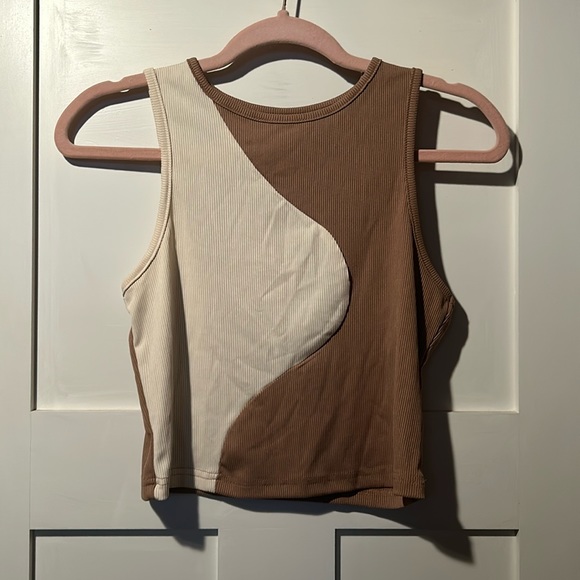 SHEIN | Tops | Dual Colored Tank Top Stretchy Fabric Cute Design | Poshmark